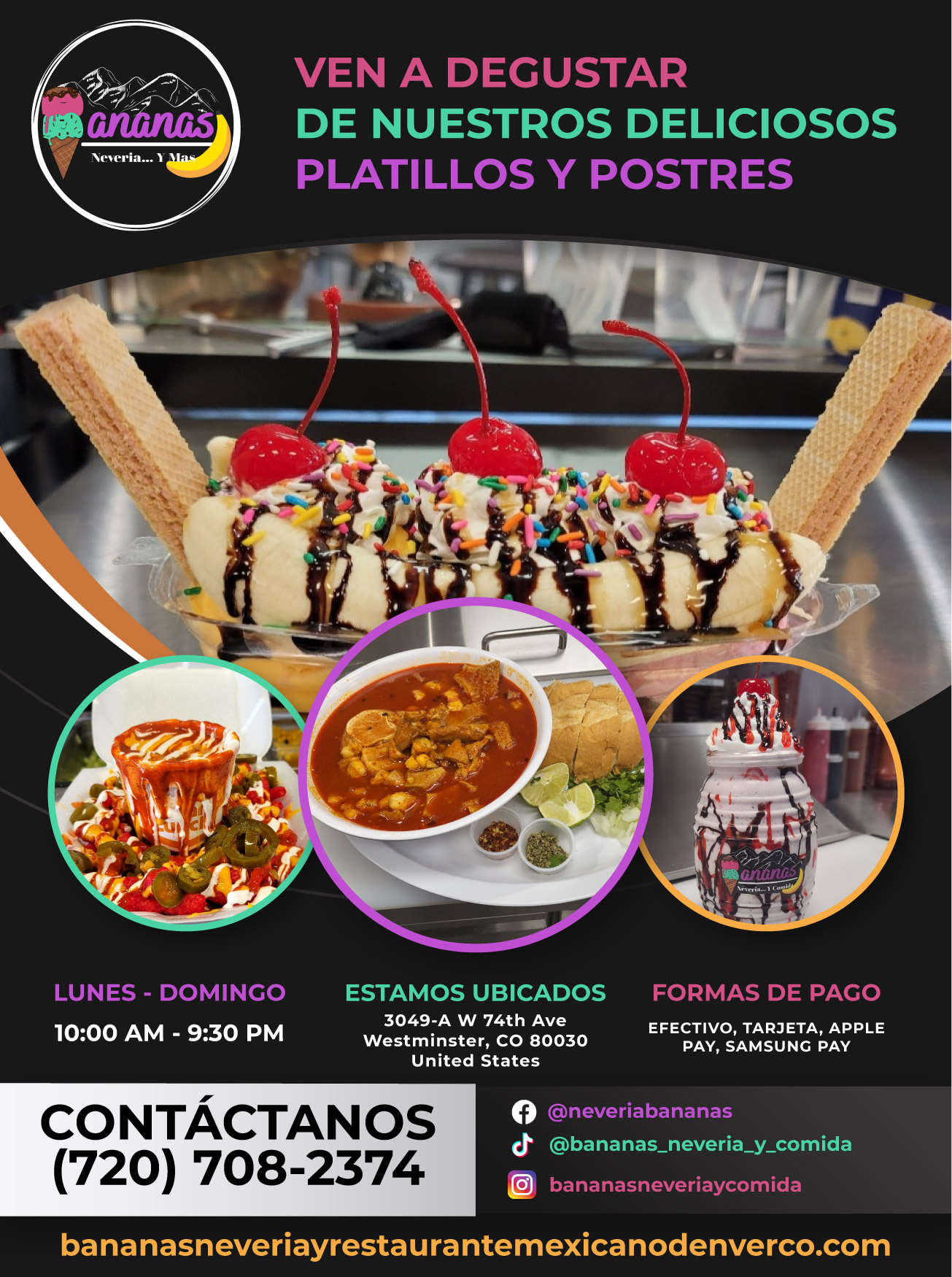 INICIO- Ice Cream Shop and Food in Westminster - Bananas Neveria Y ...